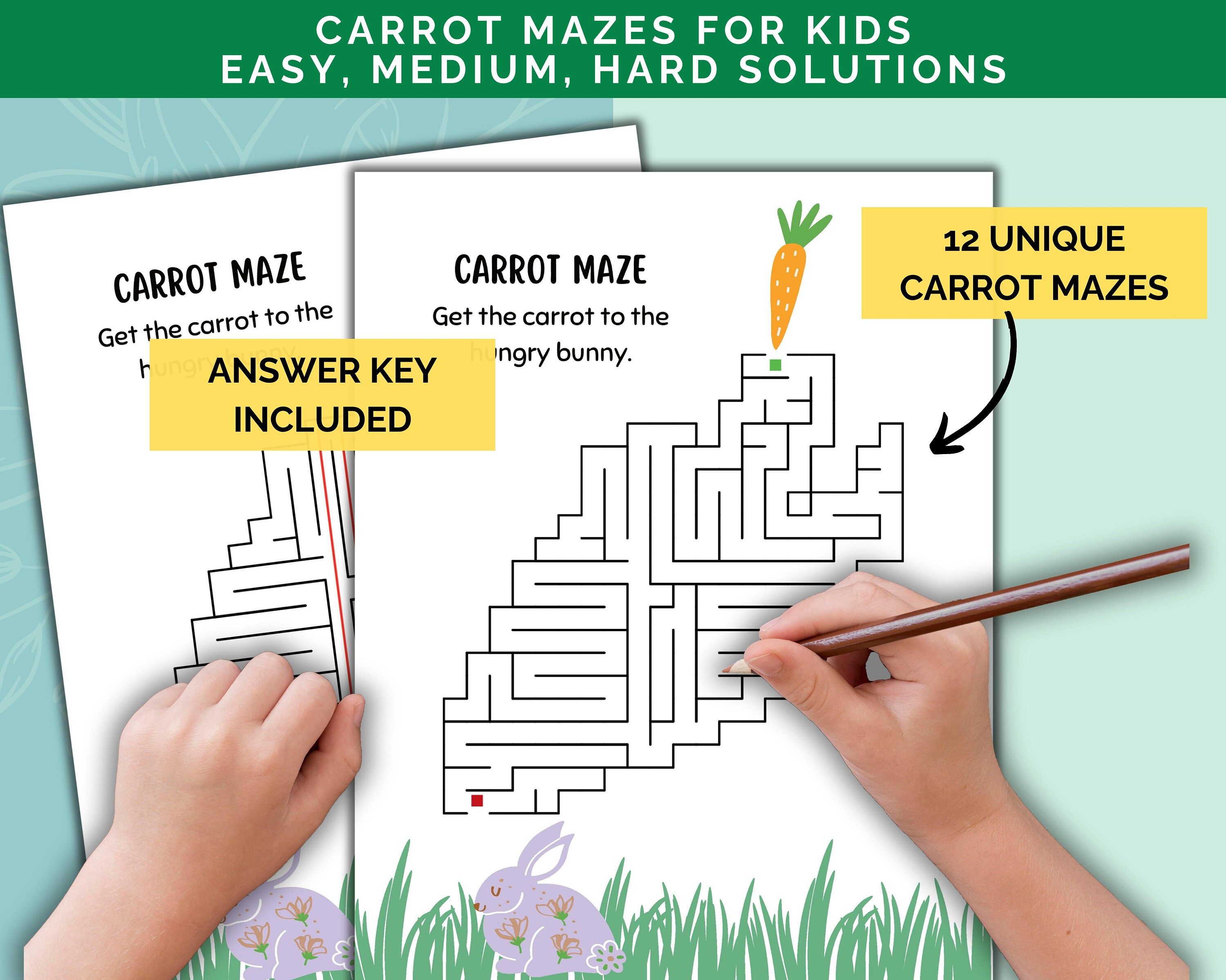 36 Unique Easter Mazes for Kids, Printable Easter Activity, Easter ...
