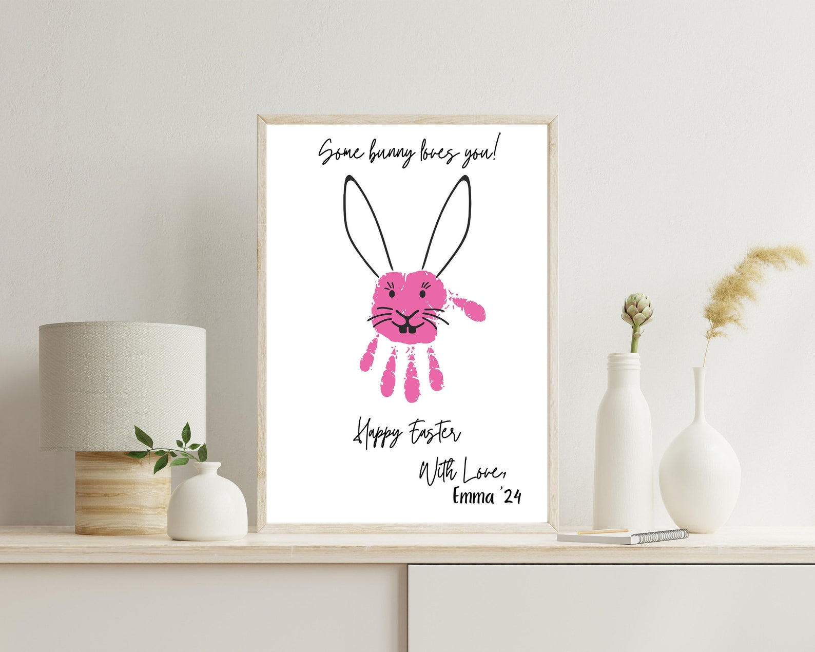 Easter Bunny Handprint Craft: DIY Kids Keepsake (PDF Download) - Etsy