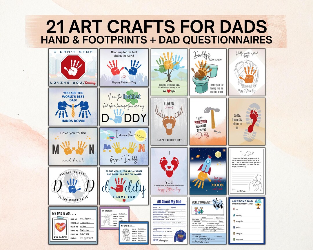 Printable Handprint and Footprint Art Templates, All About My Dad ...