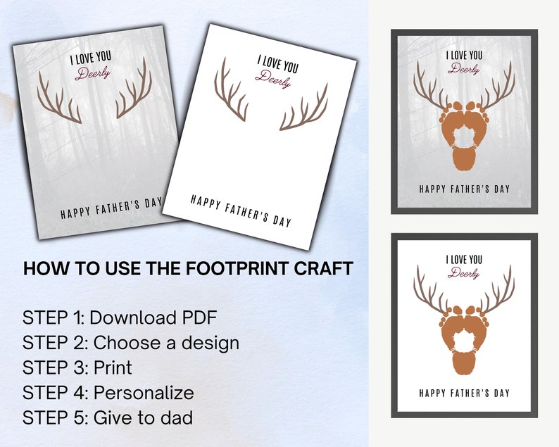 Fathers Day Footprint, Printable Fathers Day Gift From Son Daughter ...