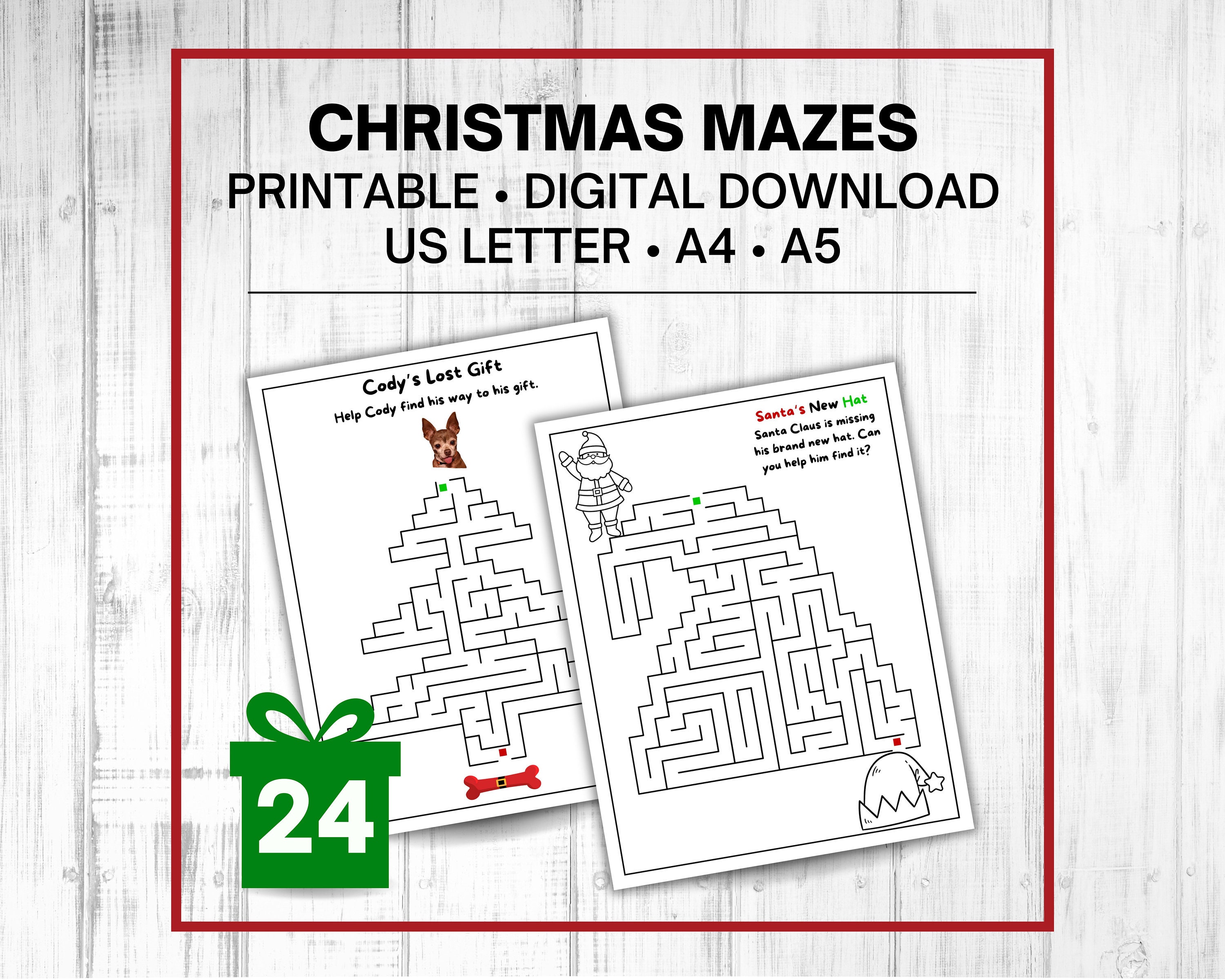 Printable Christmas Maze Bundle, Christmas Activity, Mazes for Kids ...