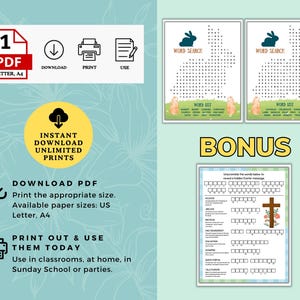 Easter Bunny Word Search Puzzles: Family Activity, Secret Message Game ...