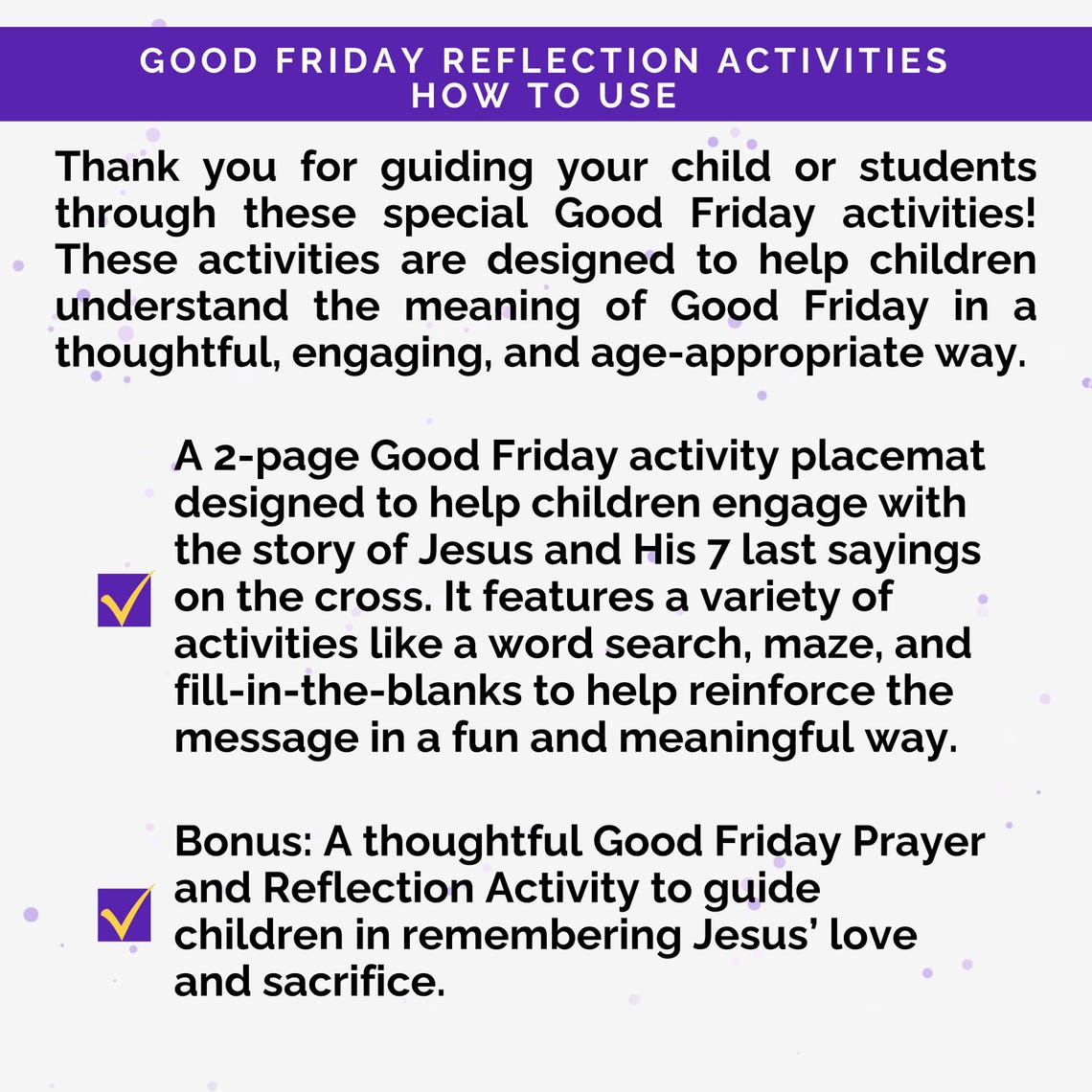 Good Friday Activity Placemat for Kids, Printable Holy Week Lent ...