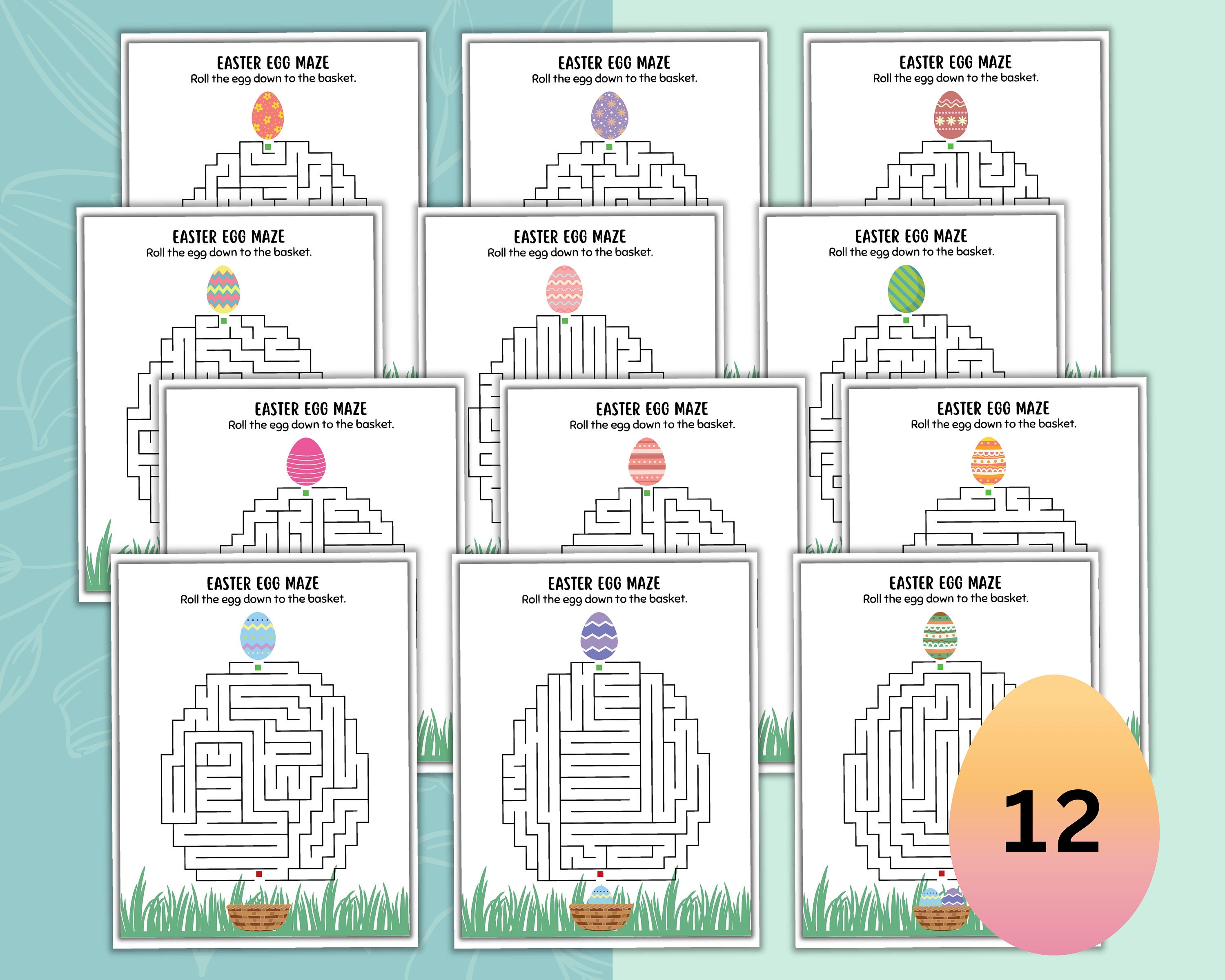 36 Unique Easter Mazes for Kids, Printable Easter Activity, Easter ...
