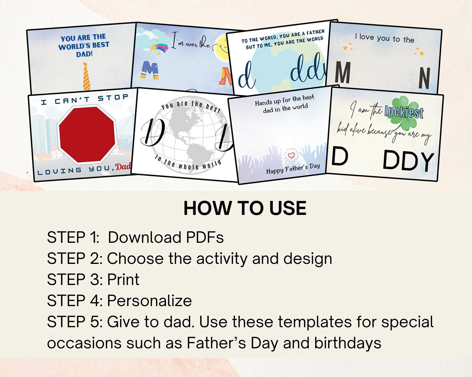 Fathers Day Handprint, Birthday Gift for Dad, Kids Handprint Printable ...