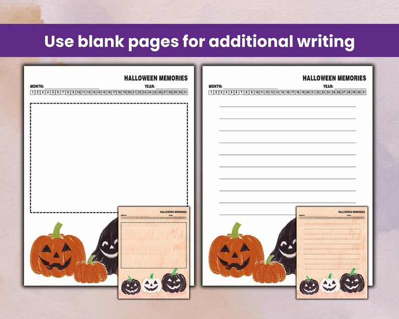 Printable Halloween Writing Prompts for Kids| Trick-or-treating Memory Journal Pages | Spooky ...