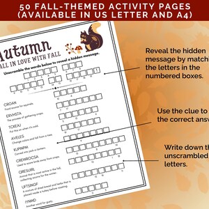 50 Fall Activity Sheets for Kids, Printable Activity Bundle, Fall ...