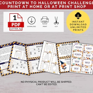 Unique Halloween Countdown Activity for Kids 6-8, Printable Kids ...