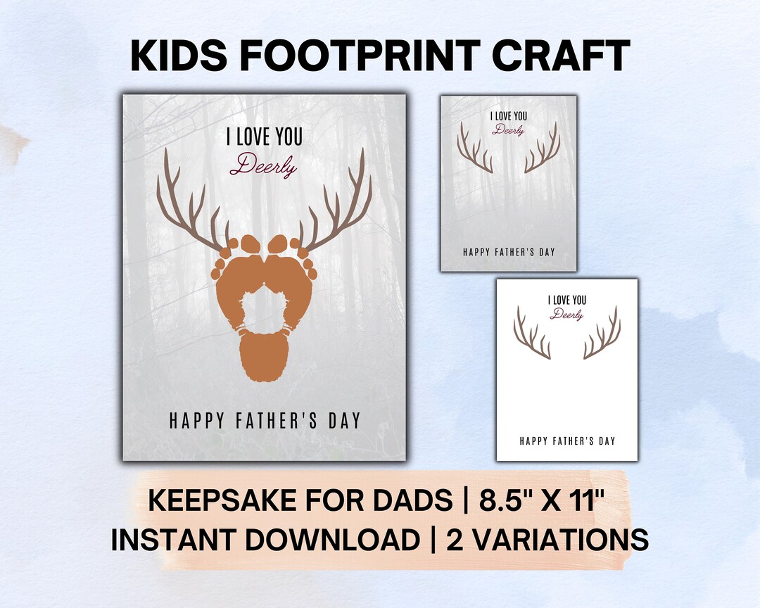 Fathers Day Footprint, Printable Fathers Day Gift From Son Daughter ...
