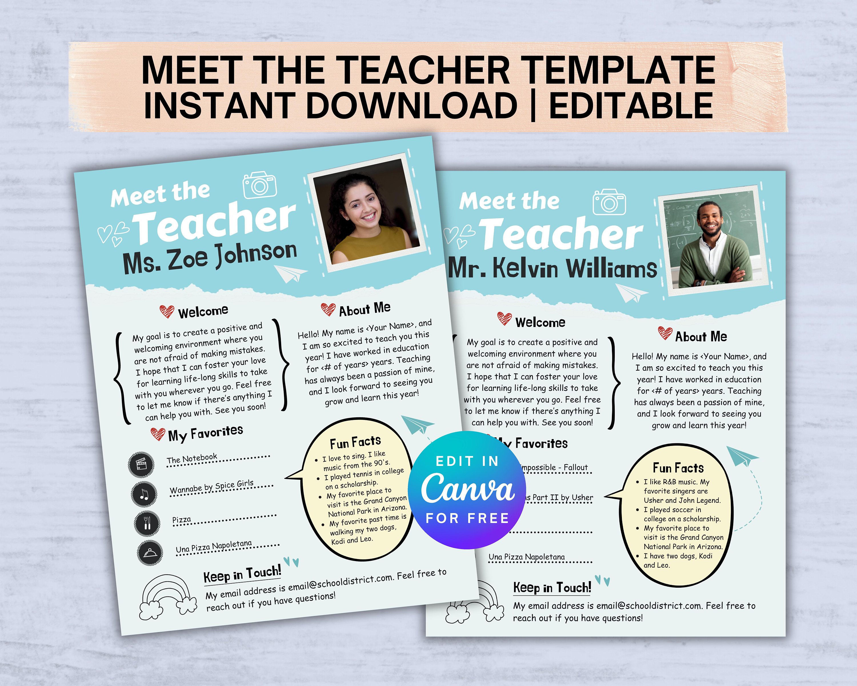 Editable Meet the Teacher Template, DIY Welcome Letter Get to Know ...