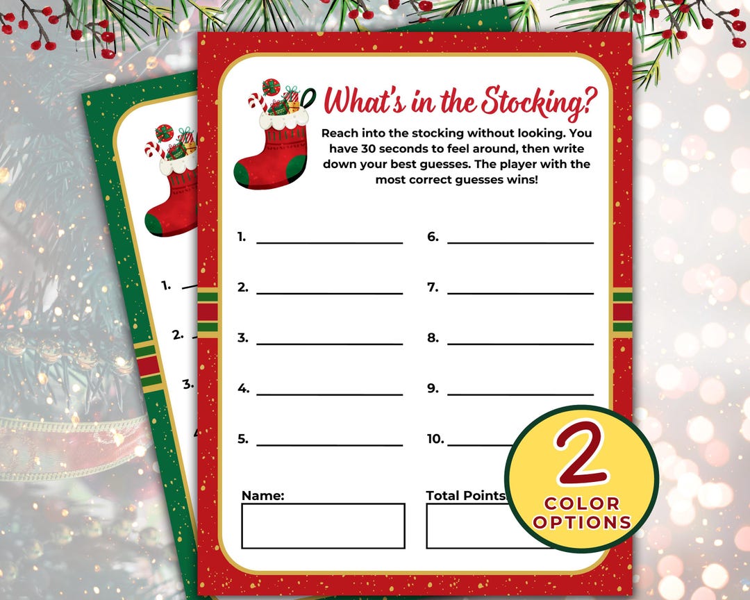 What’s in the Stocking Game Christmas Printable | Friendsmas Holiday ...