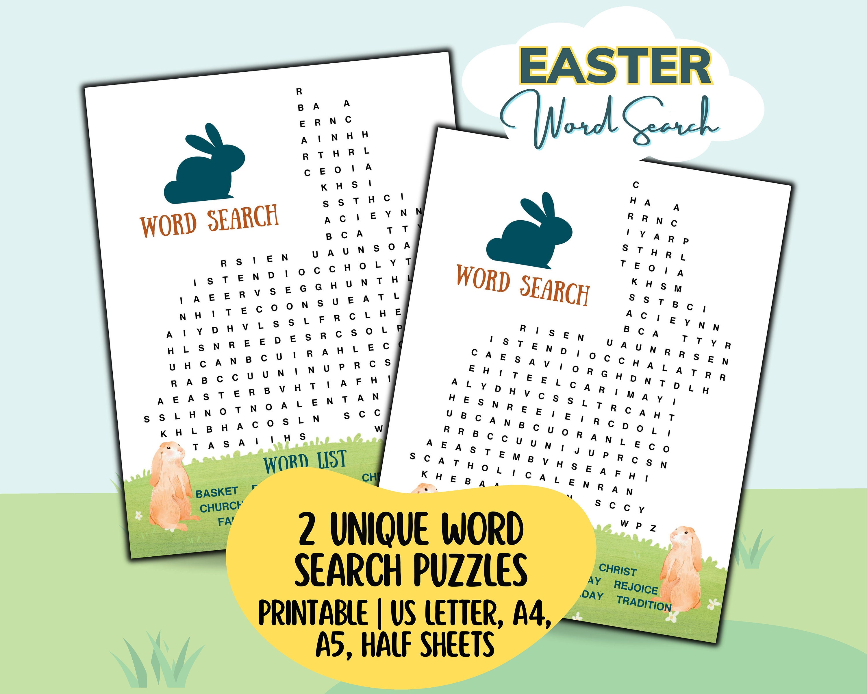 Printable Easter Word Search for Kids and Adults, Downloadable Easter ...