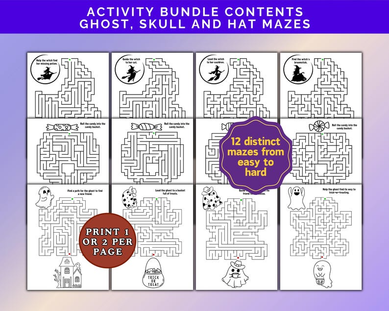 Printable Kids Halloween Activity Bundle, Kids Coloring Pages, Word ...