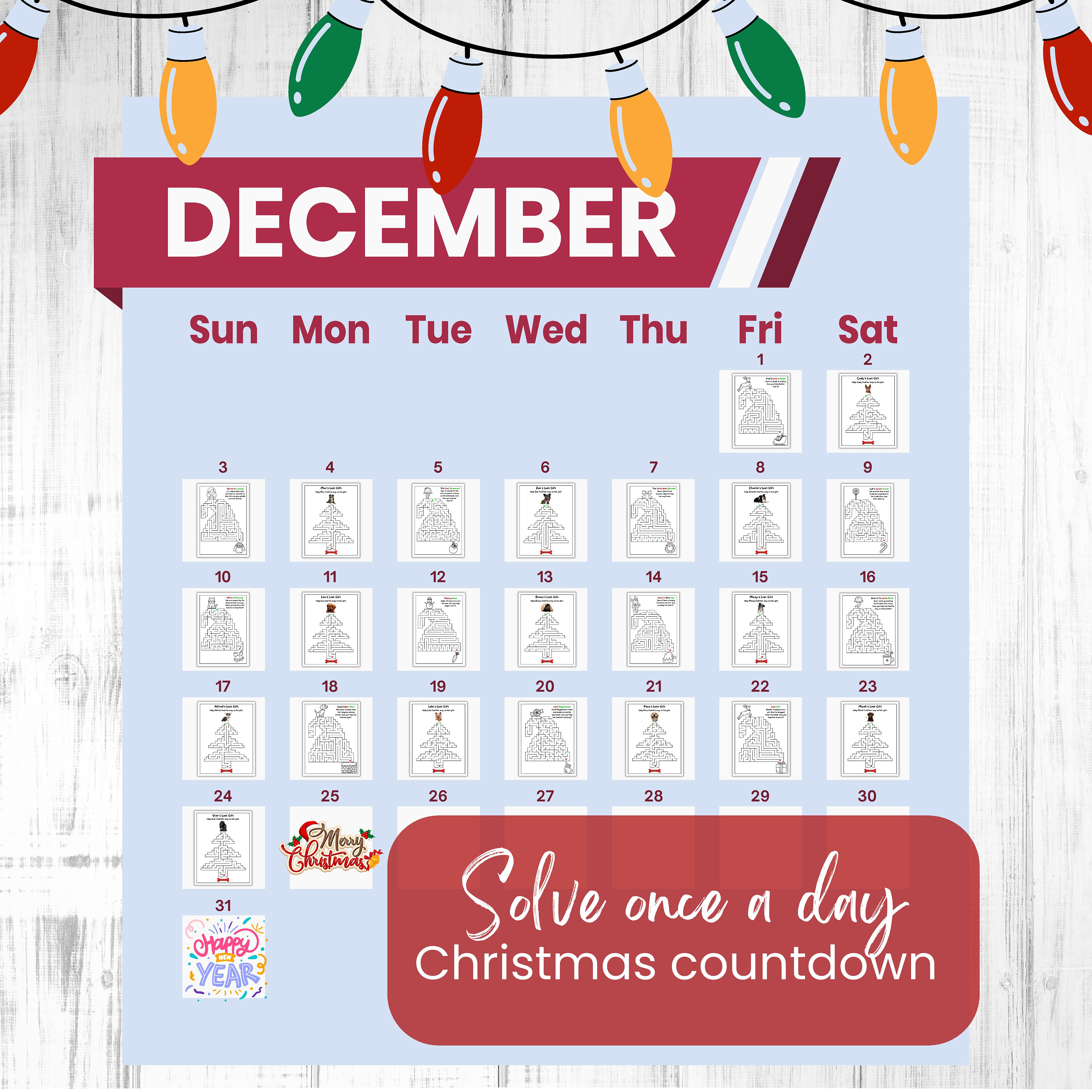 Printable Christmas Maze Bundle, Christmas Activity, Mazes for Kids ...