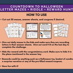 Unique Halloween Countdown Activity for Kids 6-8, Printable Kids ...