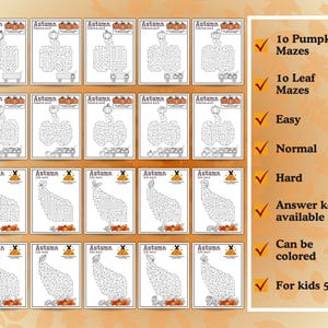50 Fall Activity Sheets for Kids, Printable Activity Bundle, Fall ...