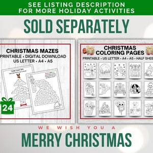 Printable Christmas Placemat for School, Home and Parties, Christmas ...