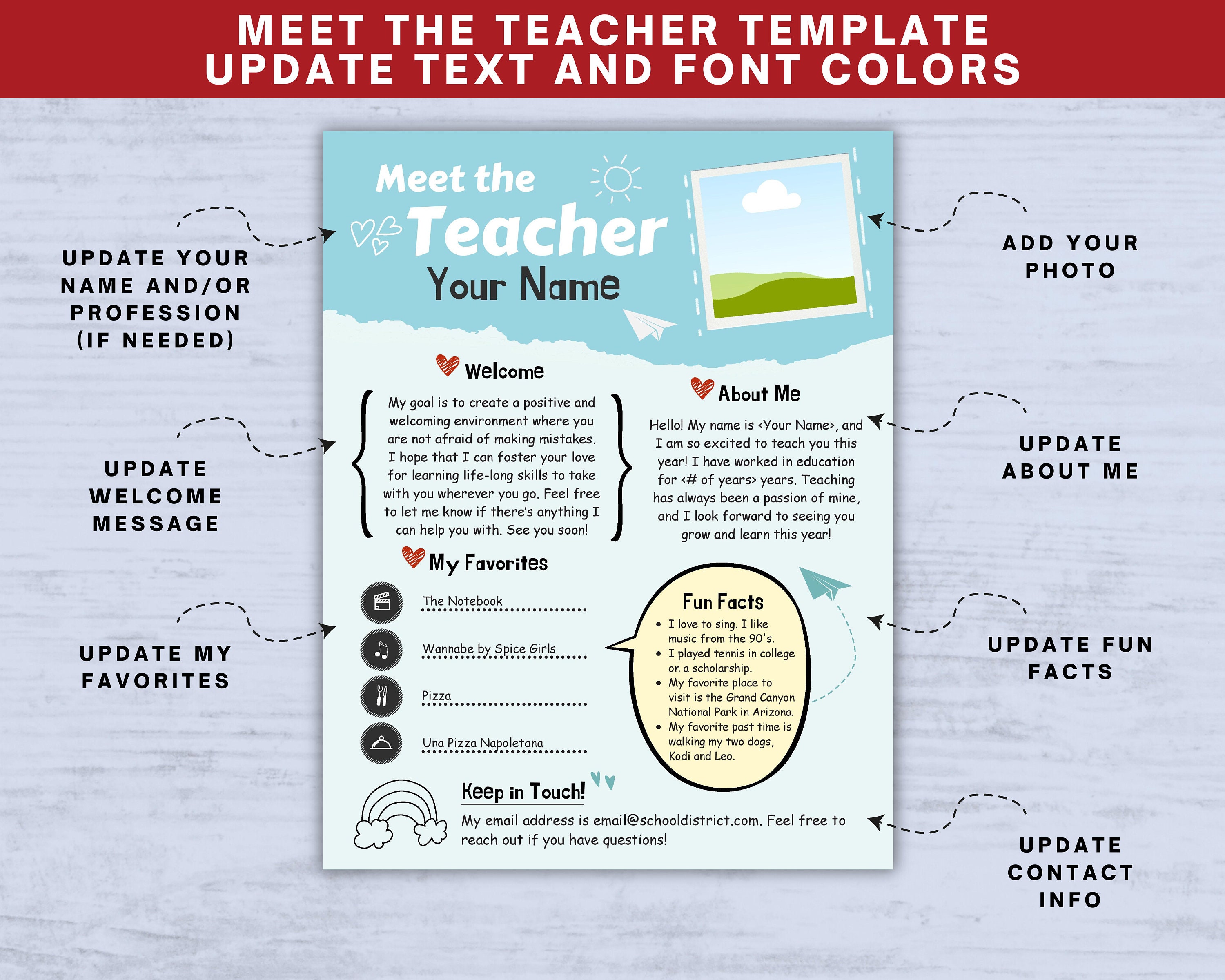 Editable Meet the Teacher Template, DIY Welcome Letter Get to Know ...