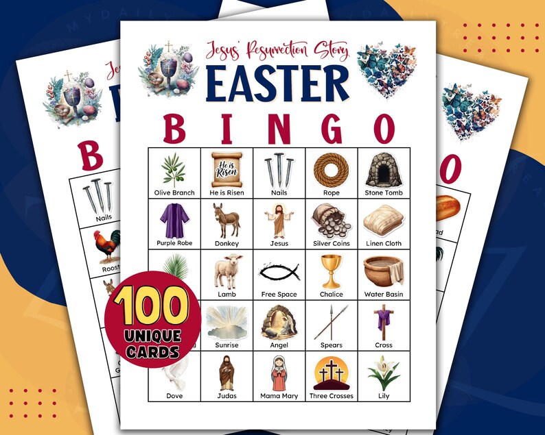100 Easter Story Bingo Cards | Printable Holy Week & Resurrection ...