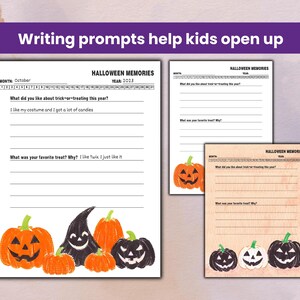 Printable Halloween Writing Prompts for Kids| Trick-or-treating Memory ...