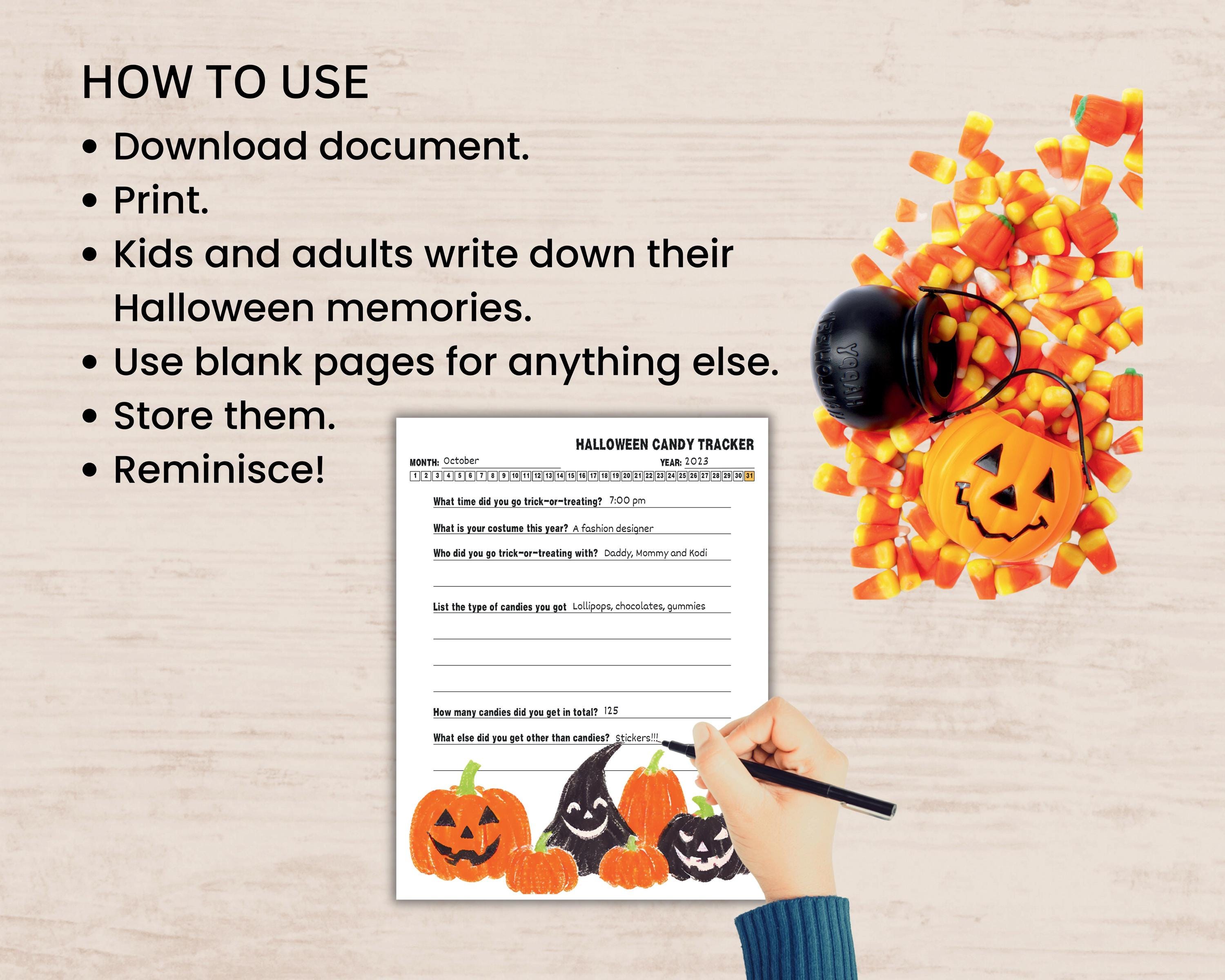 Printable Halloween Writing Prompts for Kids| Trick-or-treating Memory ...