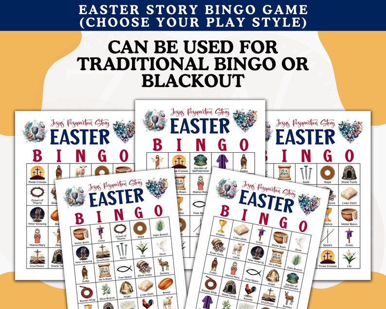 100 Easter Story Bingo Cards | Printable Holy Week & Resurrection ...