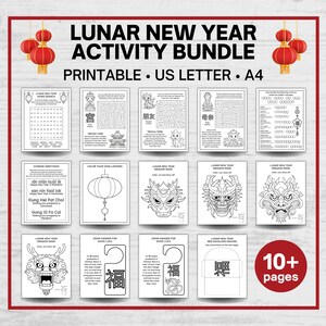 Lunar New Year Printable Activity Bundle, Chinese New Year Coloring ...