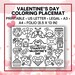 Valentine's Day Coloring Placemat, Printable Coloring Page for ...