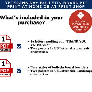 Printable Veterans Day Bulletin Board Kit, DIY Patriotic Bulletin Board ...
