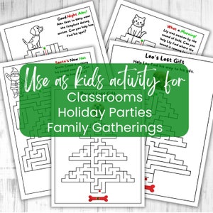 Printable Christmas Maze Bundle, Christmas Activity, Mazes for Kids ...