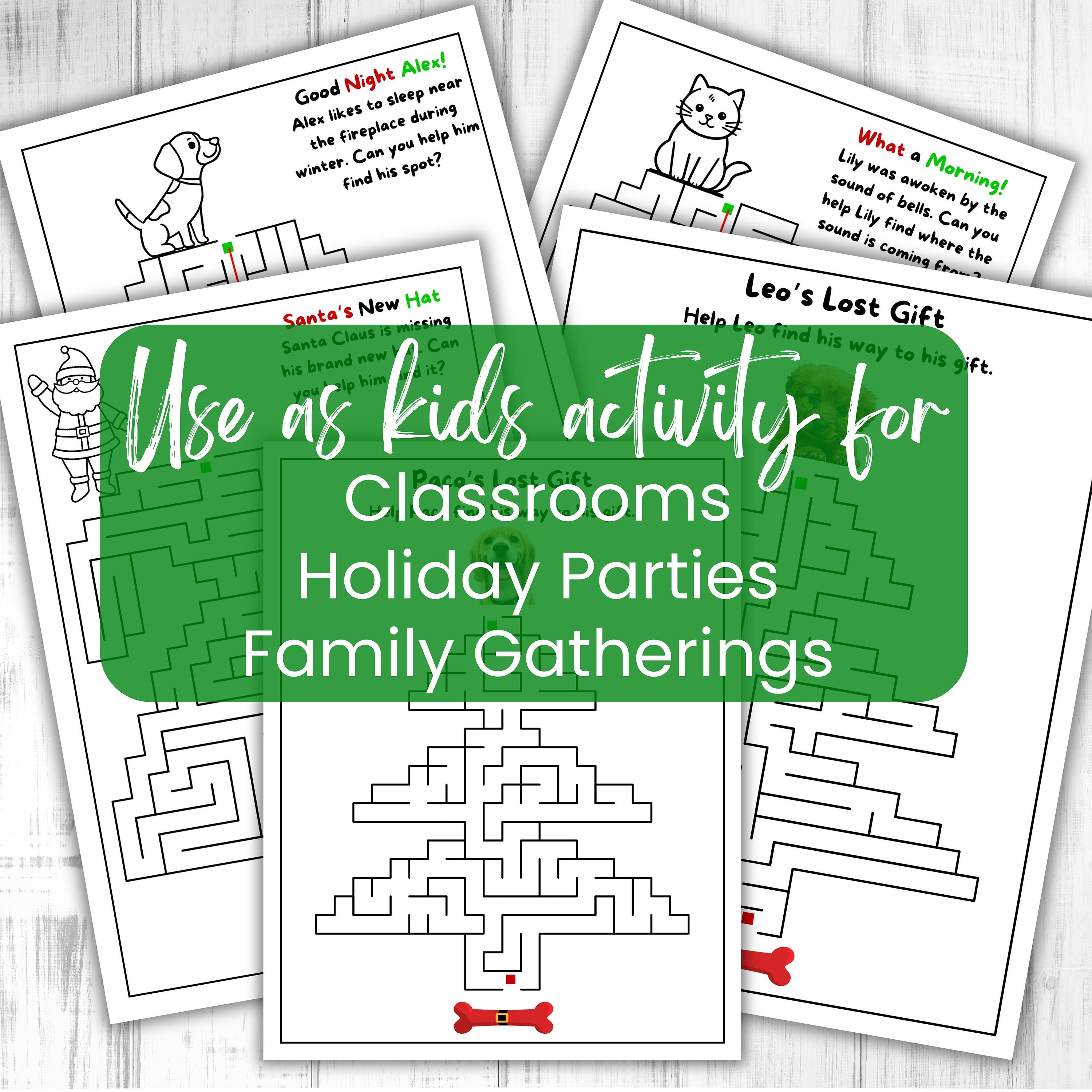 Printable Christmas Maze Bundle, Christmas Activity, Mazes for Kids ...