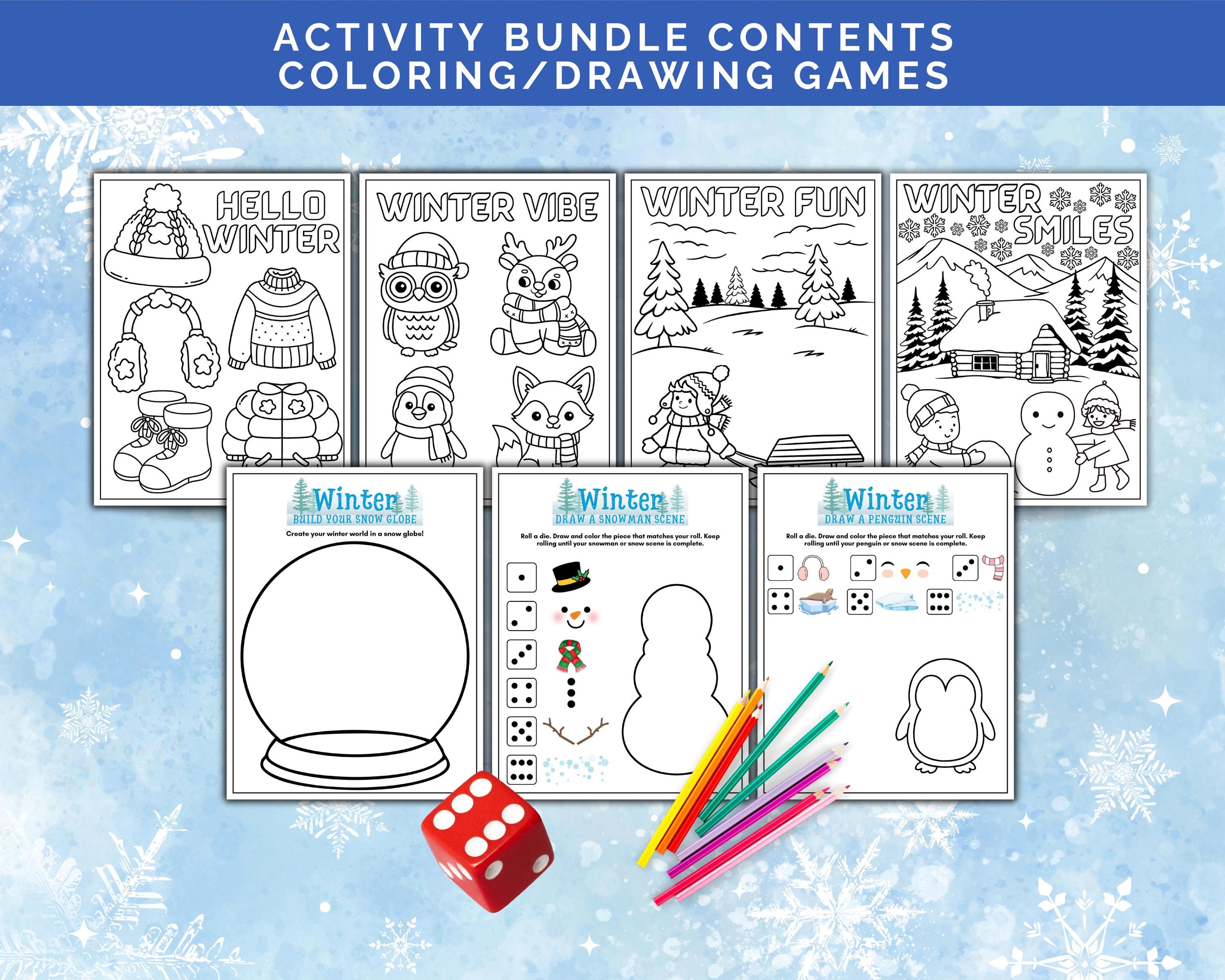 Kids Winter Activity Packet - Printable Bundle of Games, Puzzles ...