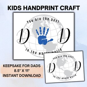 Fathers Day Handprint, Birthday Gift for Dad, Kids Handprint Printable ...