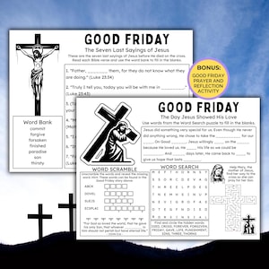 Good Friday Activity Placemat for Kids, Printable Holy Week Lent ...