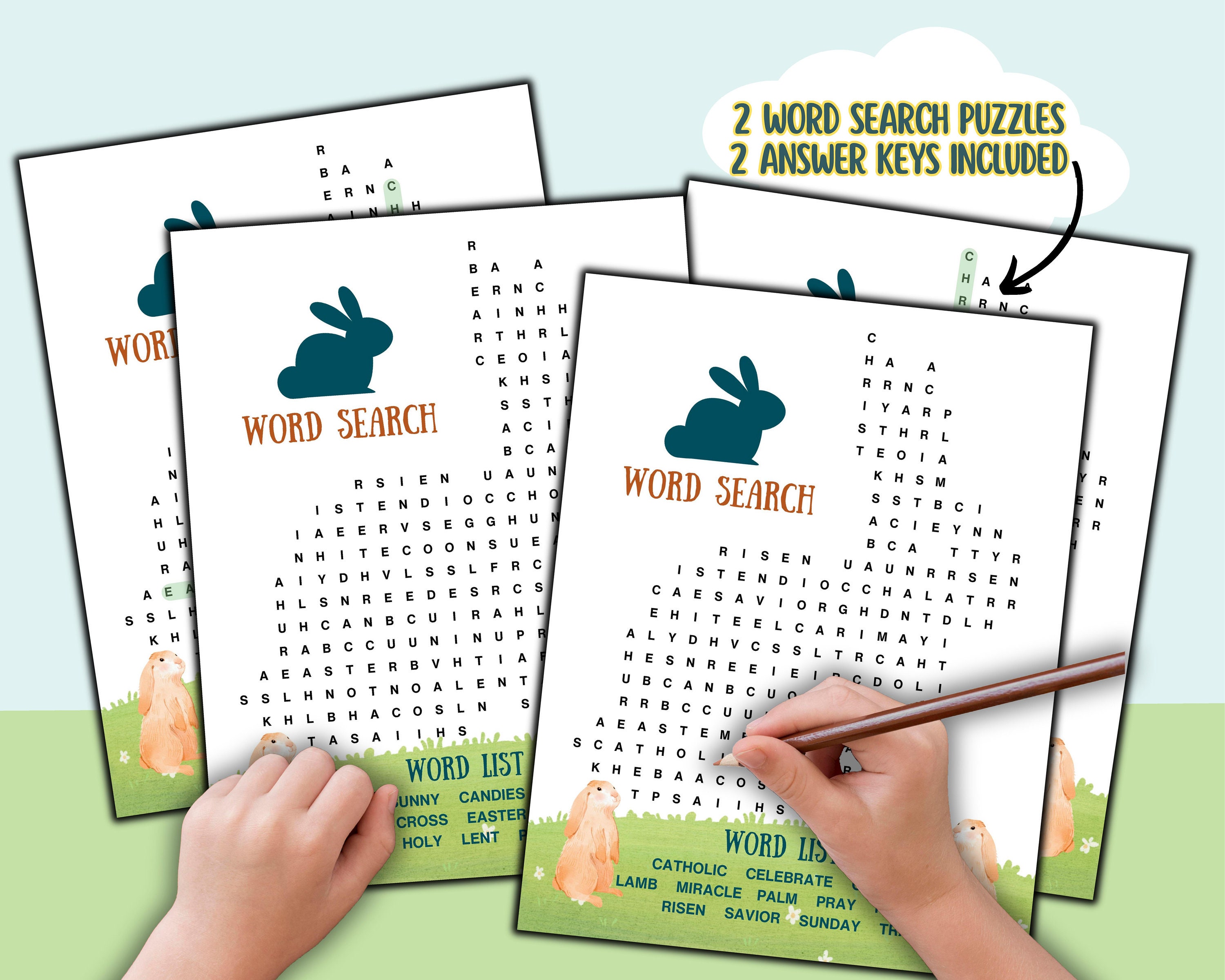 Printable Easter Word Search for Kids and Adults, Downloadable Easter ...