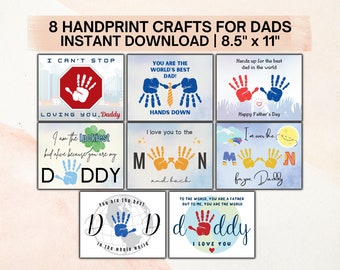 Fathers Day Handprint, Birthday Gift for Dad, Kids Handprint Printable ...