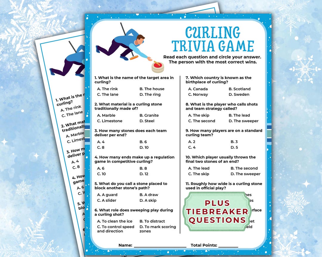 Curling Trivia Questions With Fun Facts | Printable Quiz for Winter ...