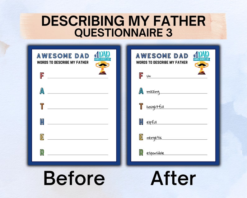 All About My Dad, Printable Daddy Craft, Father's Day Questionnaires ...