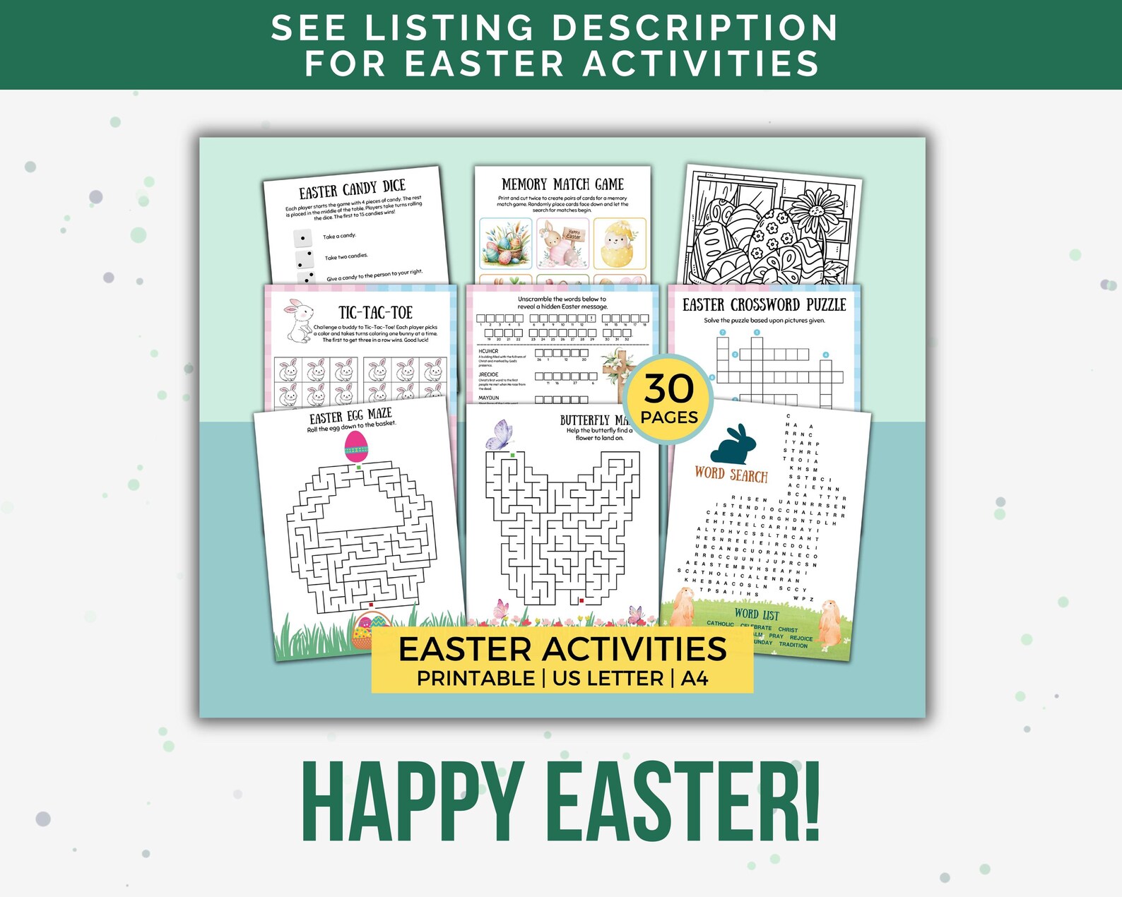 Good Friday Activity Placemat for Kids, Printable Holy Week Lent ...