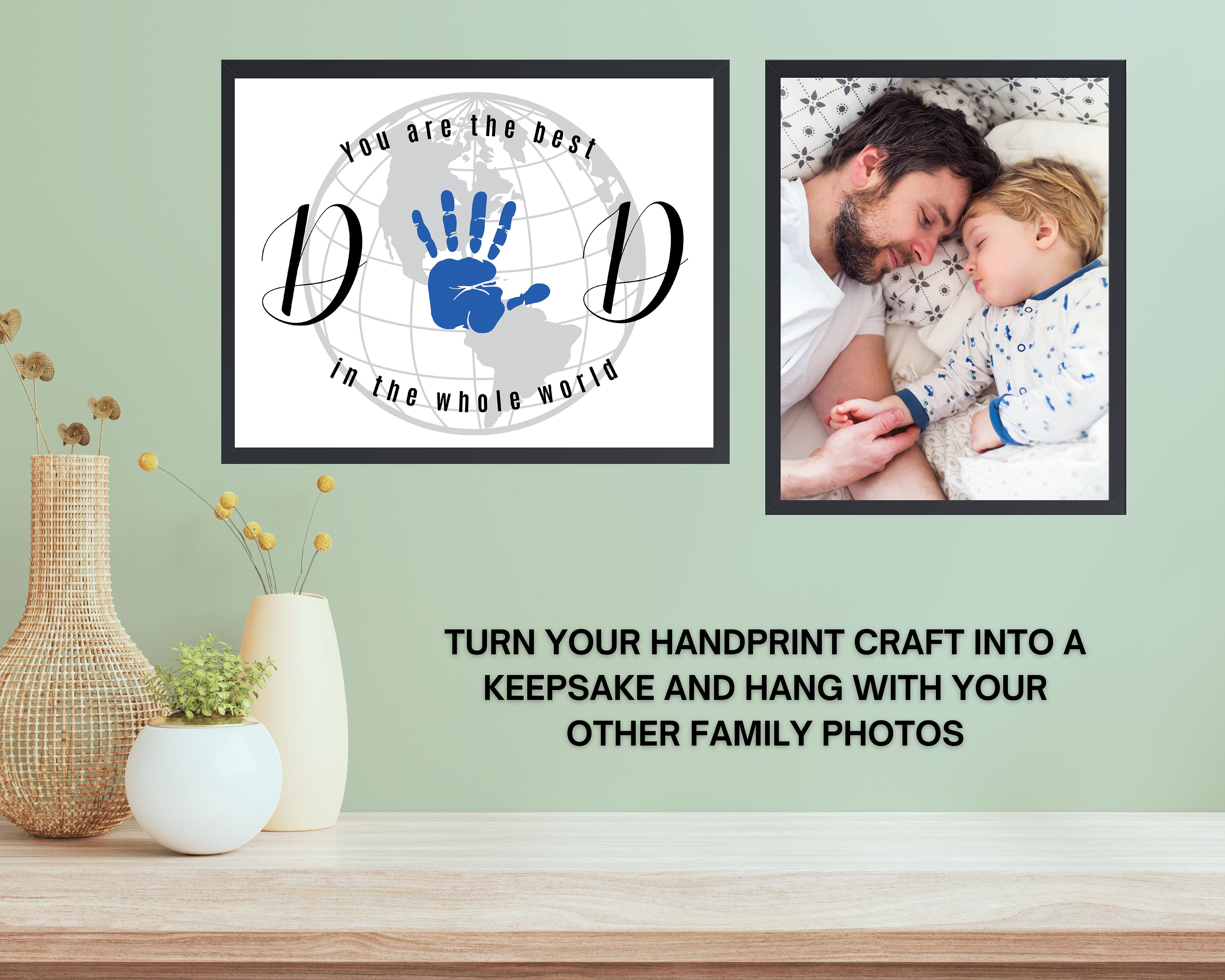 Fathers Day Handprint, Birthday Gift for Dad, Kids Handprint Printable ...