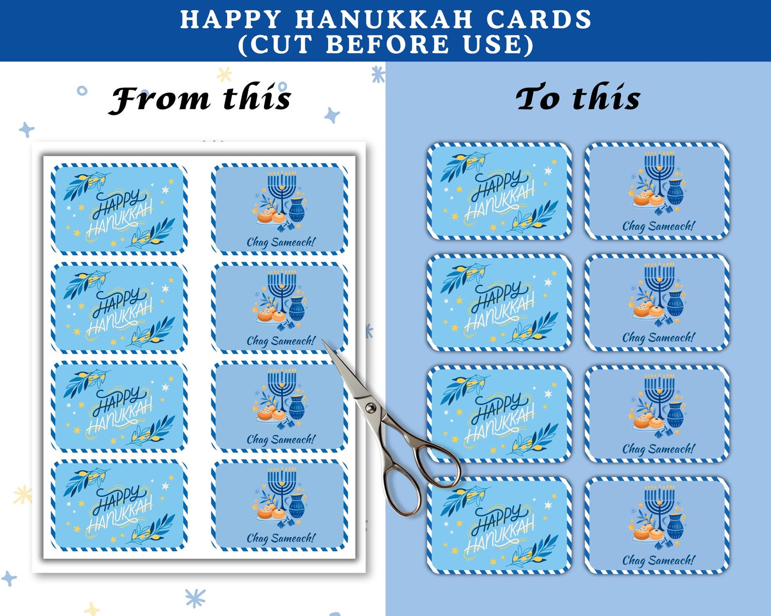 Printable Hanukkah Wish List for Family and Coworkers, Chanukah Gift ...