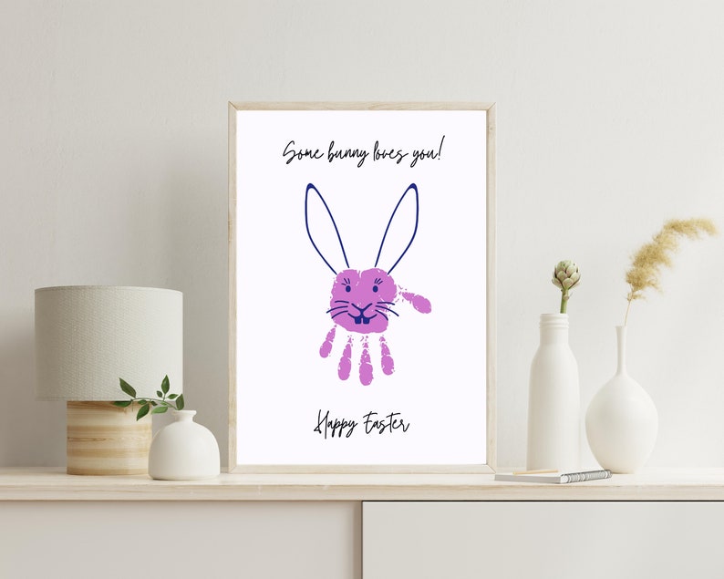 Easter Bunny Handprint Craft: DIY Kids Keepsake (PDF Download) - Etsy