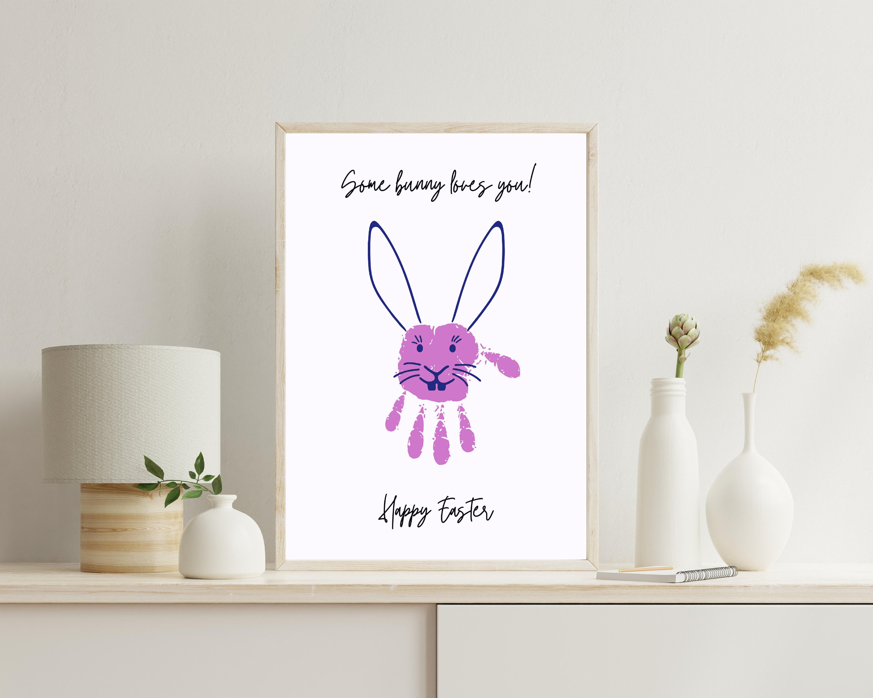 Easter Bunny Handprint Craft: DIY Kids Keepsake (PDF Download) - Etsy
