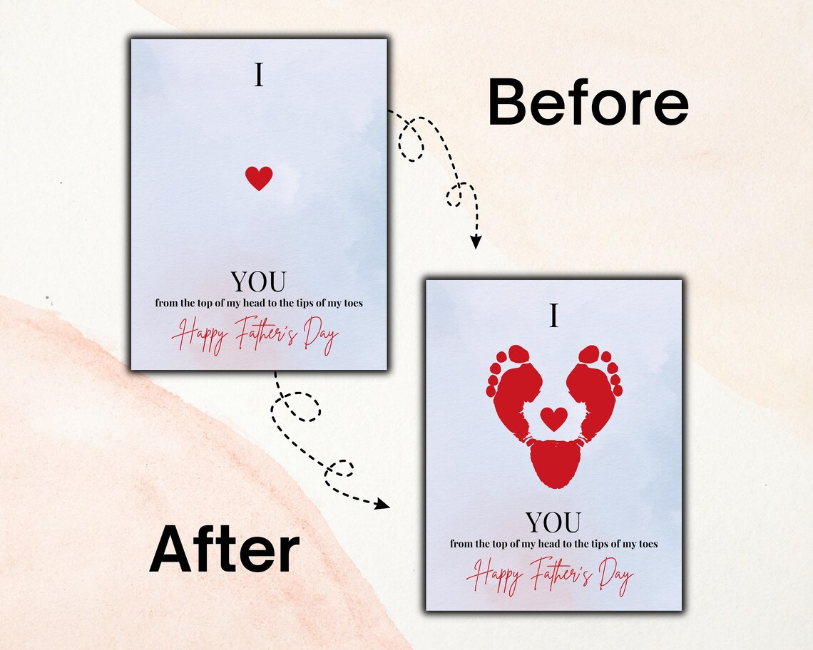 Fathers Day Footprint, Printable Fathers Day Gift From Son Daughter ...