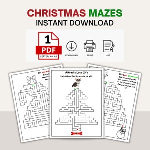 Printable Christmas Maze Bundle, Christmas Activity, Mazes for Kids ...