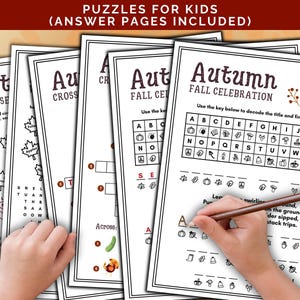 50 Fall Activity Sheets for Kids, Printable Activity Bundle, Fall ...