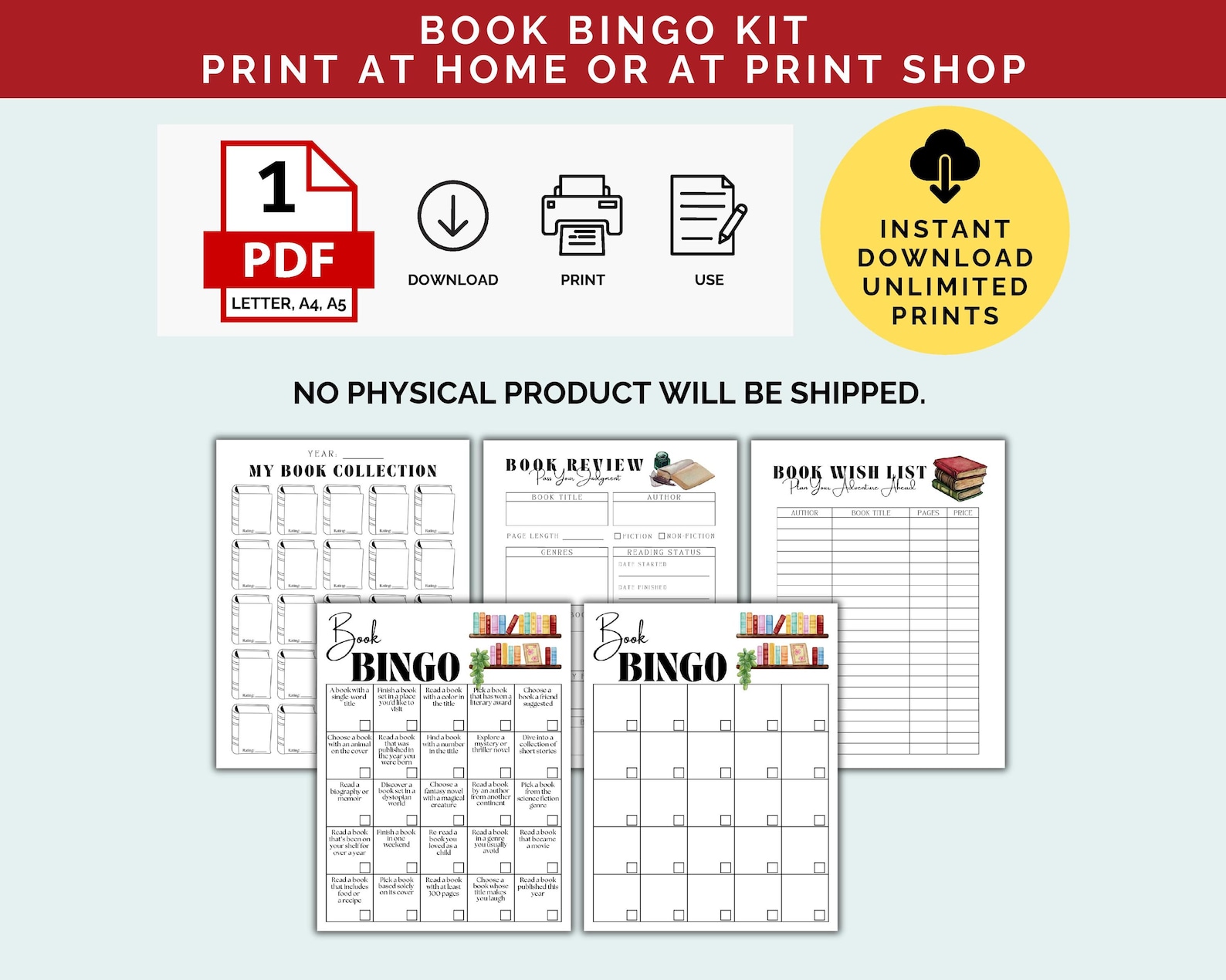 EDITABLE Book Bingo Challenge, Fillable Book Bingo Template, Printable ...