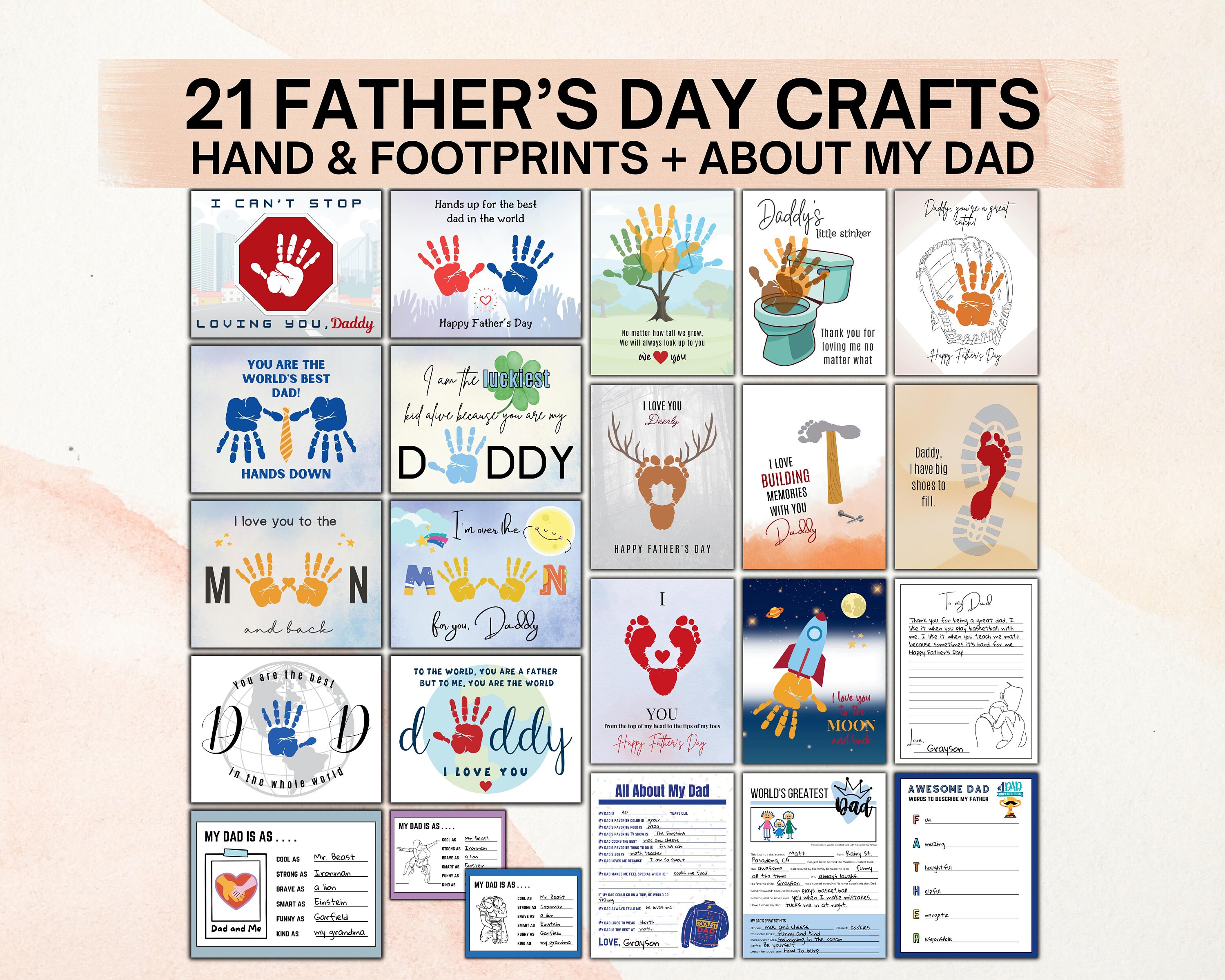 Fathers Day Handprints, Printable Fathers Day Questionnaires, All About ...