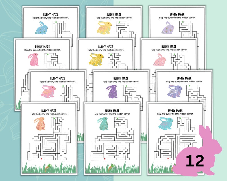 36 Unique Easter Mazes for Kids, Printable Easter Activity, Easter ...