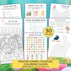 Easter Activity Bundle: Games, Puzzles, Coloring Pages (printable PDF ...